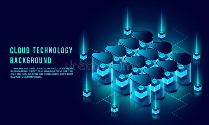 Cloud Data Storage 3d Isometric Infographic Illustration, Landing Page ...