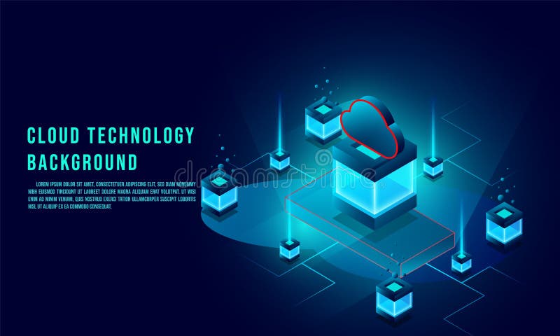 Cloud Data Storage 3d Isometric Infographic Illustration, Landing Page Layout, Vector Web ...