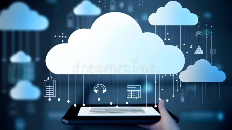 Cloud Data Storage, Data Transfer Concept. AI Generated Stock ...