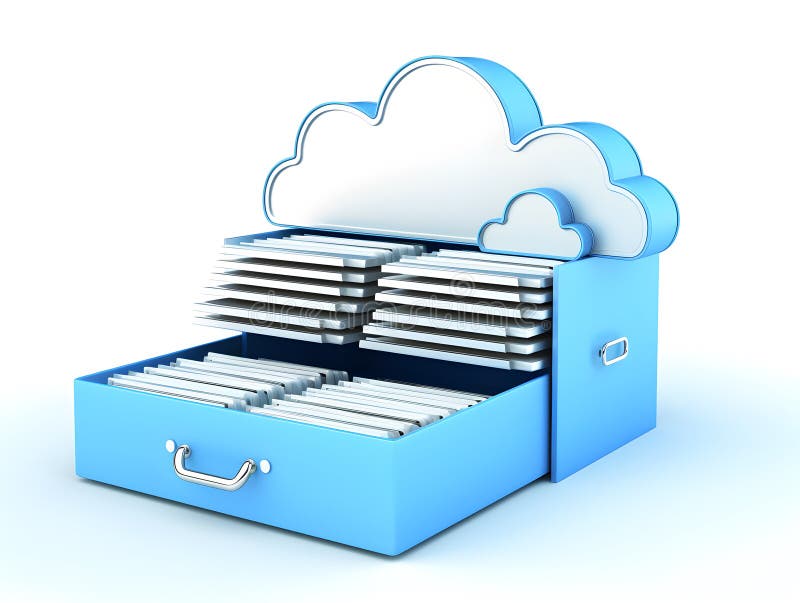 Cloud Data Storage, Database, Cloud Computing Concept Stock Illustration - Illustration of ...