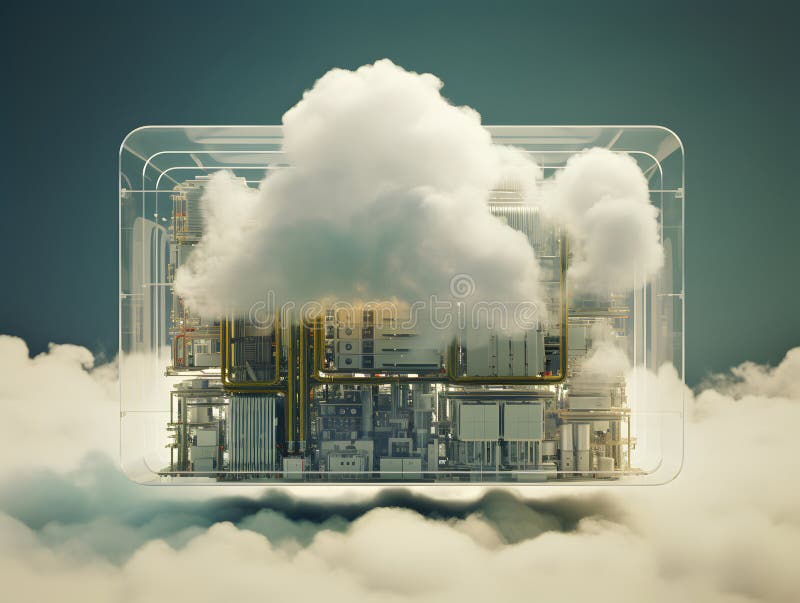 Cloud Data Storage, Database, Cloud Computing Concept Stock Illustration - Illustration of data ...