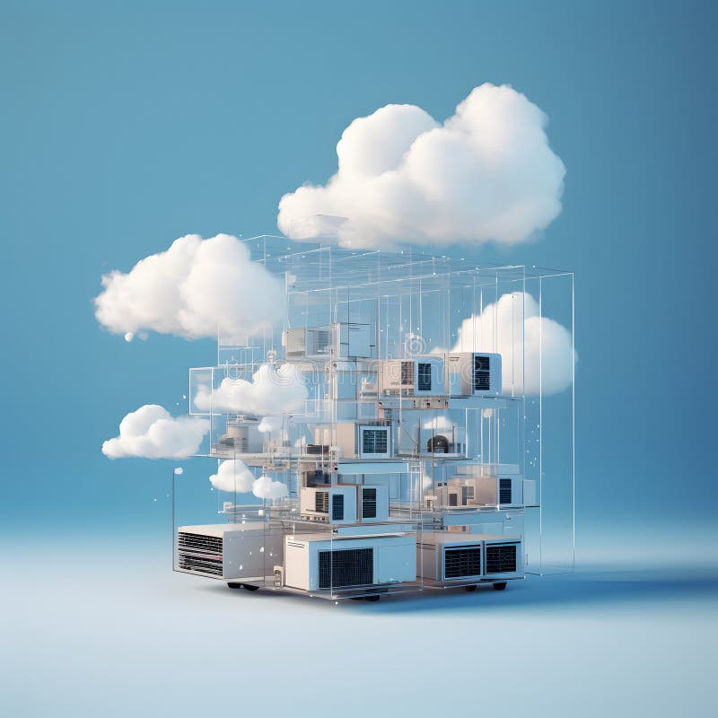 Cloud Data Storage, Database, Cloud Computing Concept Stock Illustration - Illustration of ...