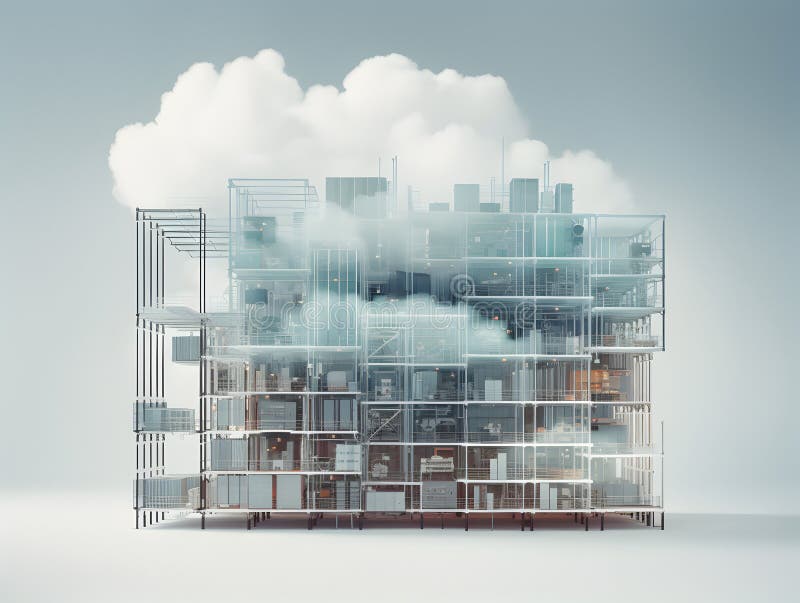 Cloud Data Storage, Database, Cloud Computing Concept Stock Illustration - Illustration of ...