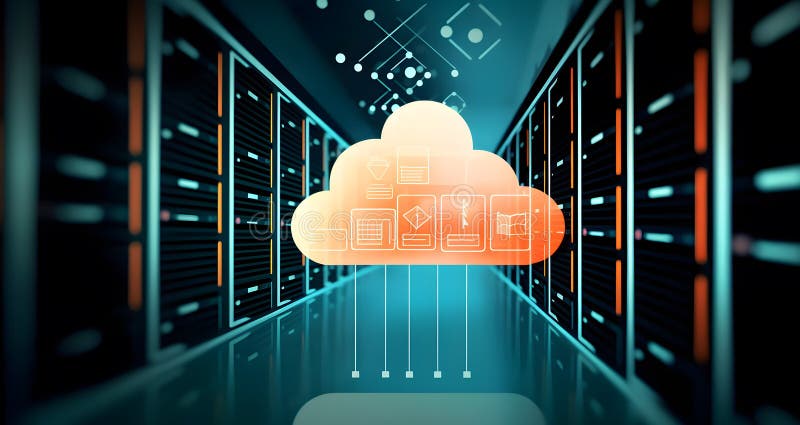 Cloud Data Storage, Database Concept. AI Generated Stock Illustration ...