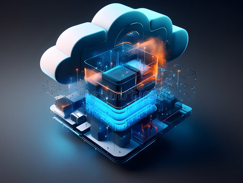 Cloud Data Storage, Database Concept. AI Generated Stock Illustration ... Cloud Data Storage, Database Concept. AI Generated Stock Illustration ...
