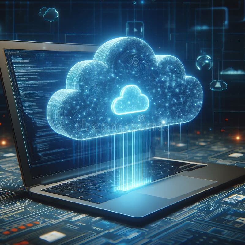 Cloud Data Storage, Digital Information Technology Web Futuristic Cloud ...