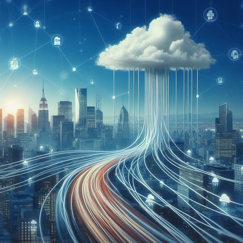 Cloud Data Storage, Digital Information Technology Web Futuristic Cloud ...