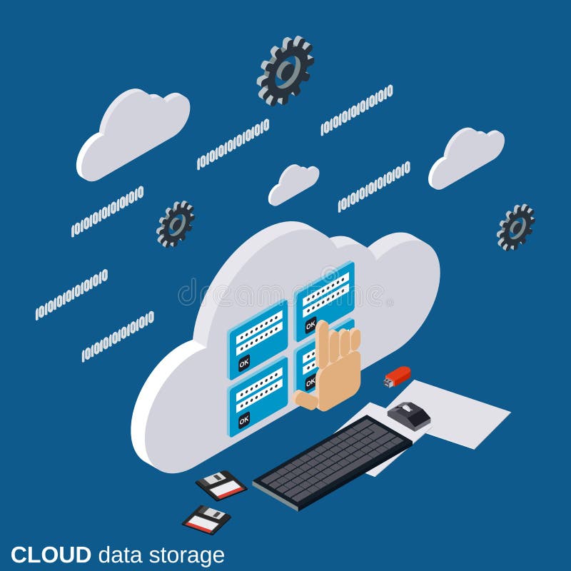 Cloud Data Storage Vector Concept Illustration Stock Vector ...