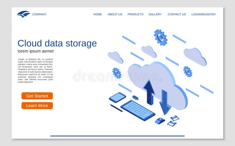 Cloud Data Storage Flat 3d Isometric Vector Concept Stock Vector ...