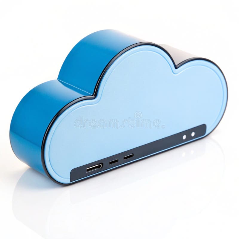 Cloud Data Storage Isolated on White Background Stock Illustration ...