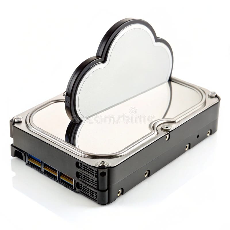 Cloud Data Storage Isolated on White Background Stock Illustration ...
