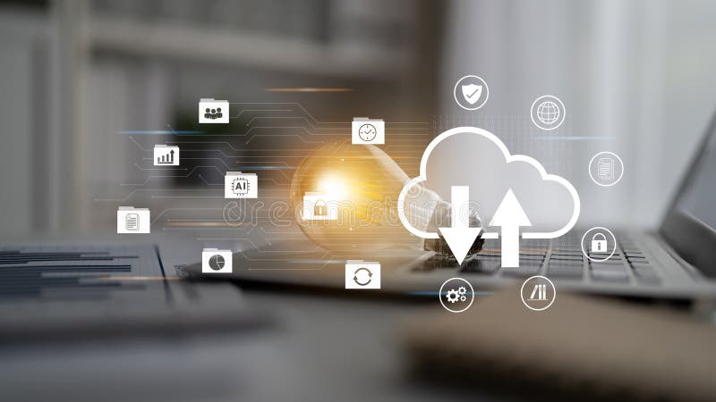 Cloud Data Storage and Network Backup System Concept Parse Stock Illustration - Illustration of ...