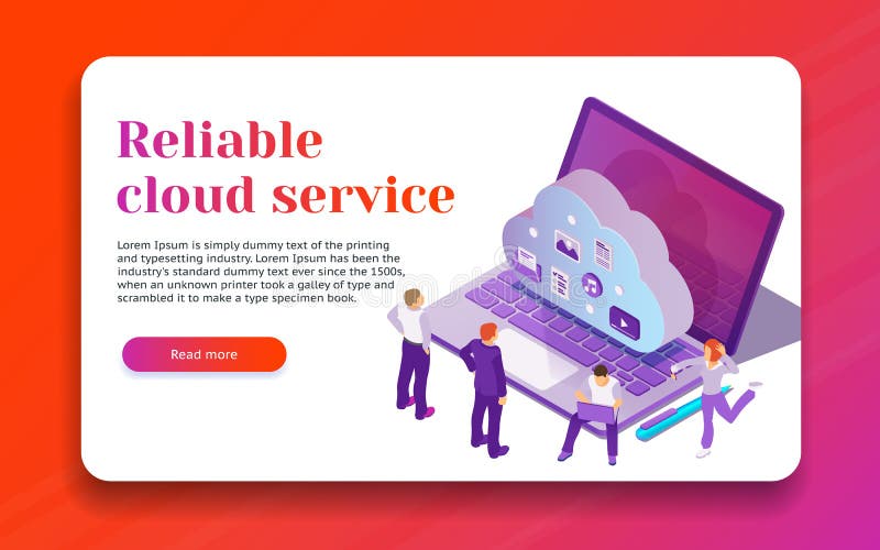 Cloud Data Storage and Remote Data Access Flat 3d Isometric Business Concept. Design Template ...