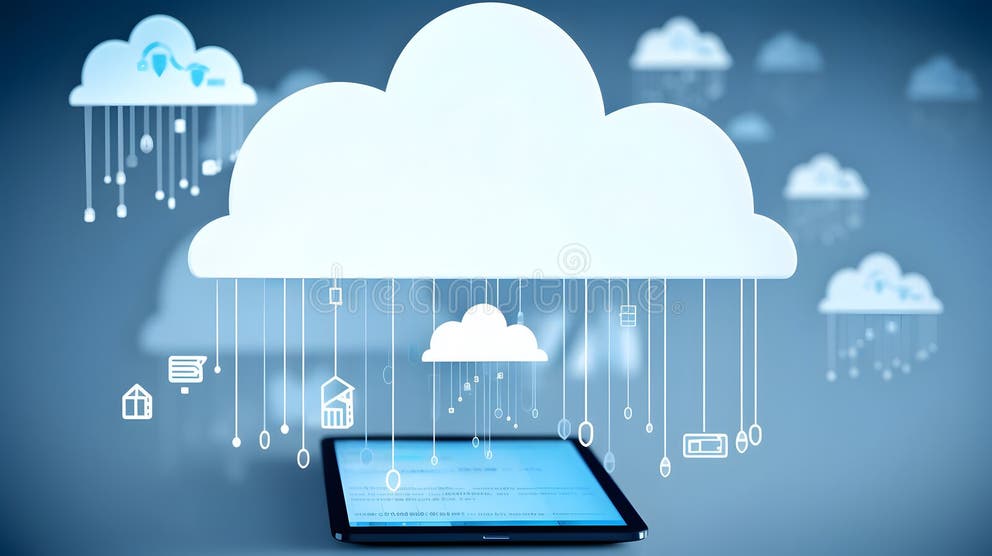 Cloud Data Storage, Data Transfer Concept. AI Generated Stock ...