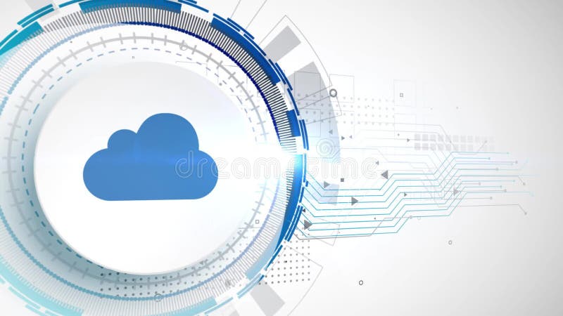 Cloud Data Icon Animation Blue Digital Elements Technology Background ...