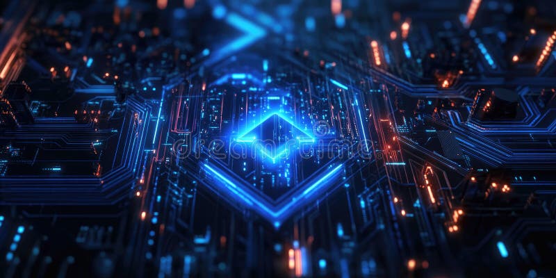 Cloud Data Stream: Glowing Symbol Amidst High-Speed Data Transfer Lines ...