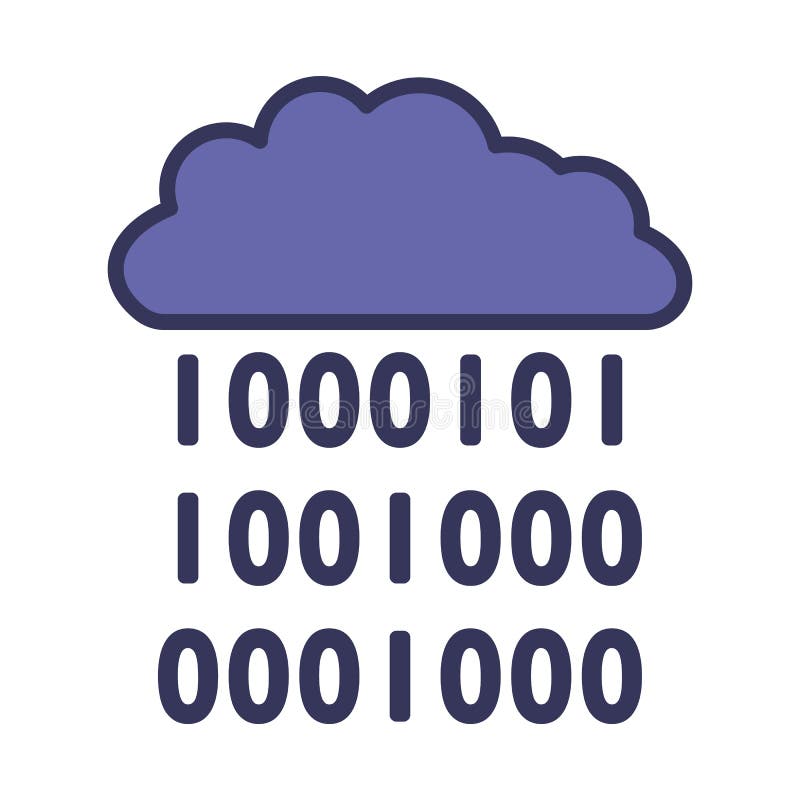 Cloud Data Stream Icon stock vector. Illustration of stroke - 240254003