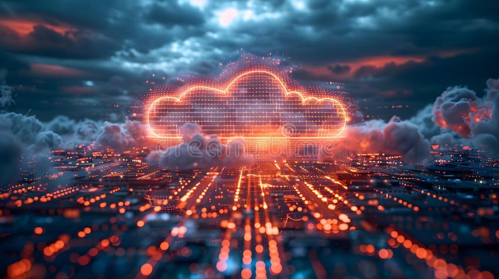 Cloud Data Symphony: the Future of Info Storage. Concept Cloud Computing, Data Storage ...