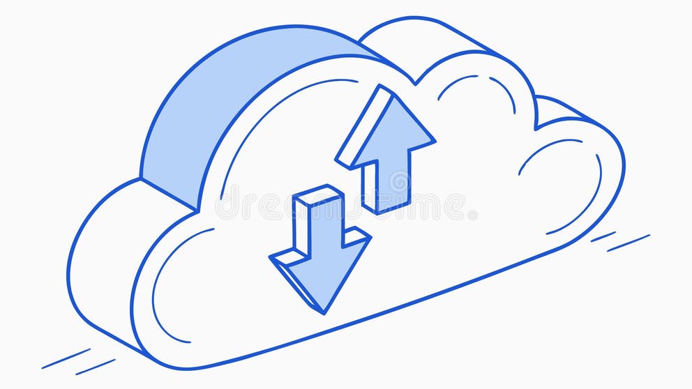 Cloud Data Sync between Devices, Digital Information Flow, Vector Design Generative AI Stock ...