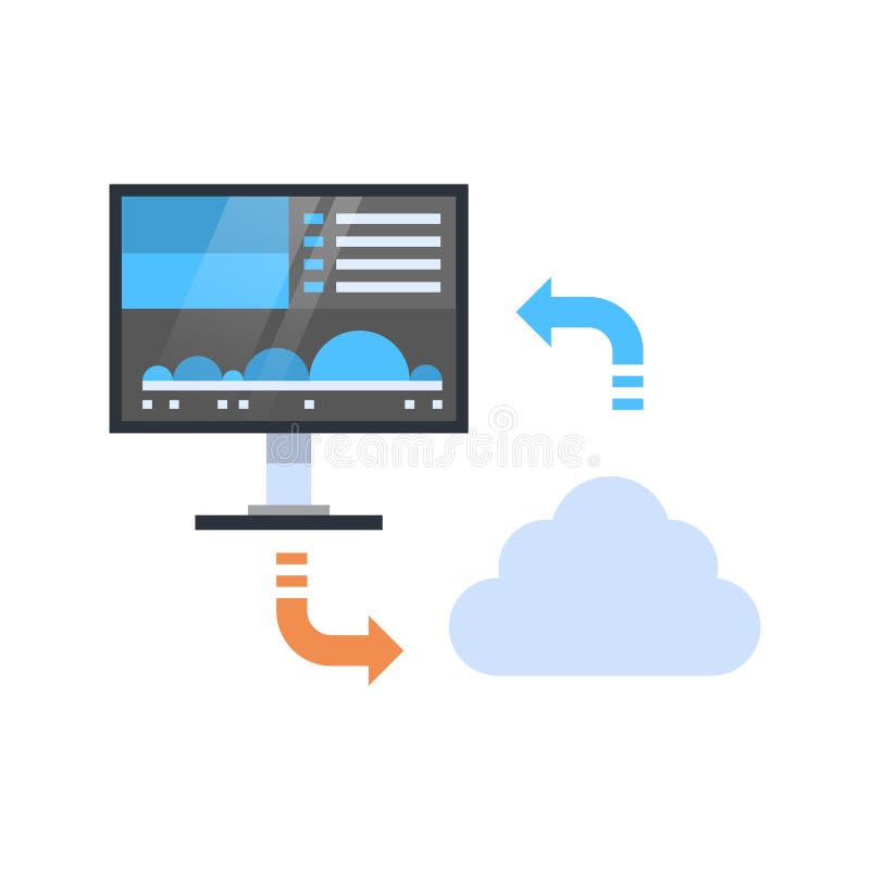 Cloud Data Synchronization Icon Computer Connection Database Access Synchronize Technology Stock