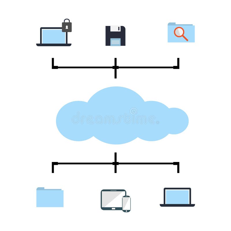 Cloud Data System Management Vector Design Illustration Stock Vector ...