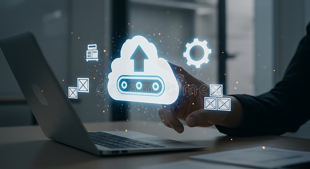 Cloud Data Transfer Process with Laptop Technology and Business ...