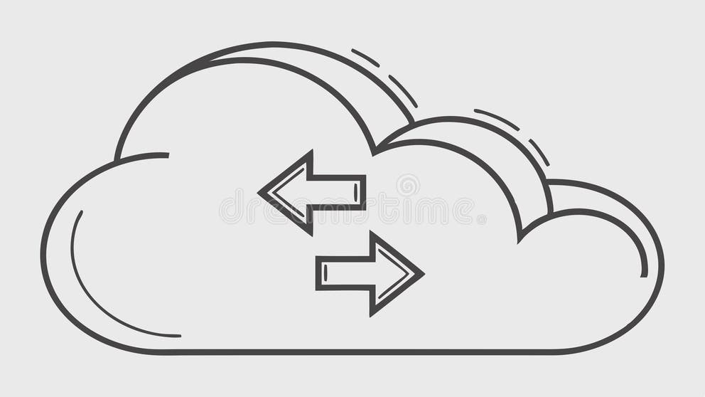 Cloud Data Transfer and Synchronization Line Art Icon, Vector Design Generative AI Stock Vector ...