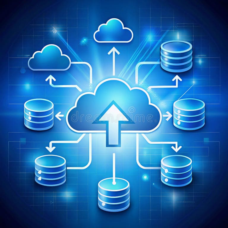 Cloud data transfer system stock photo. Image of business - 377009522