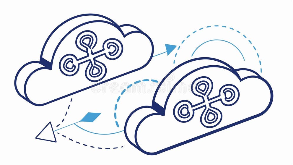 Cloud Data Transfer, Technology and Connection Vector Design Generative AI Stock Illustration ...