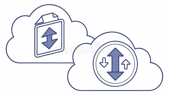 Cloud Data Transfer Vector, Cloud Computing Icon, Data Storage and Sync Art Vector Design ...