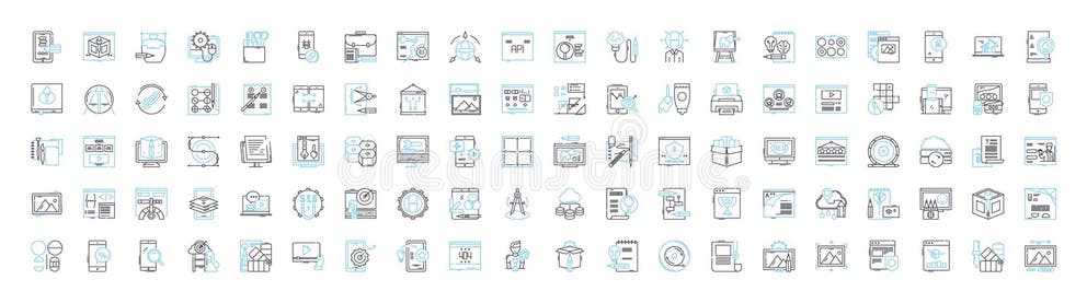 Cloud Data Vector Line Icons Set. Cloud, Data, Storage, Platform ...