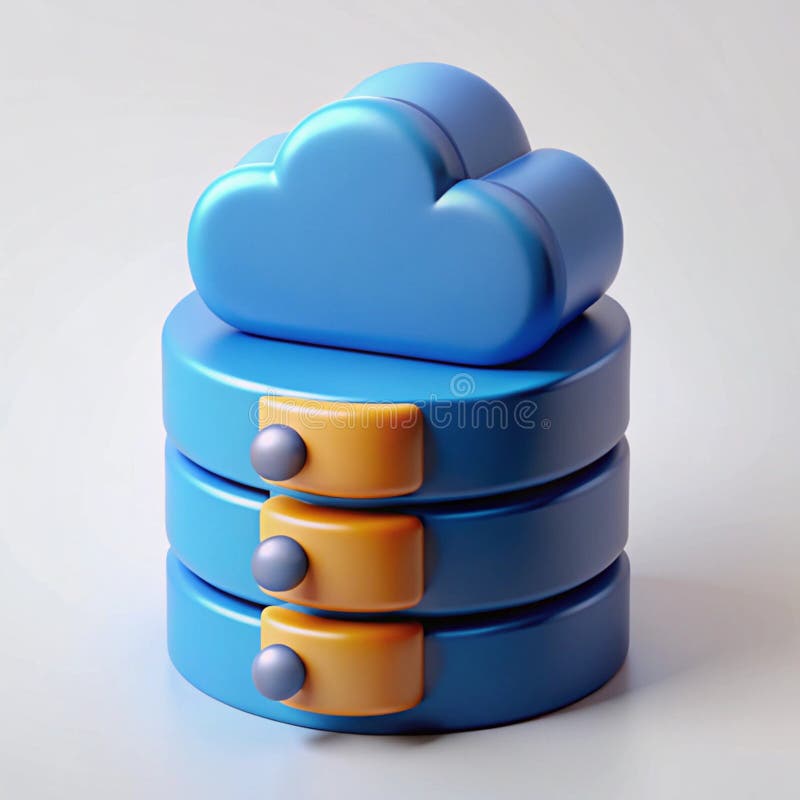 Cloud database 3D icon stock illustration. Illustration of system ...
