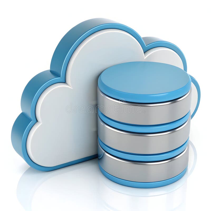Cloud Database 3D Icon stock illustration. Illustration of cloud ...
