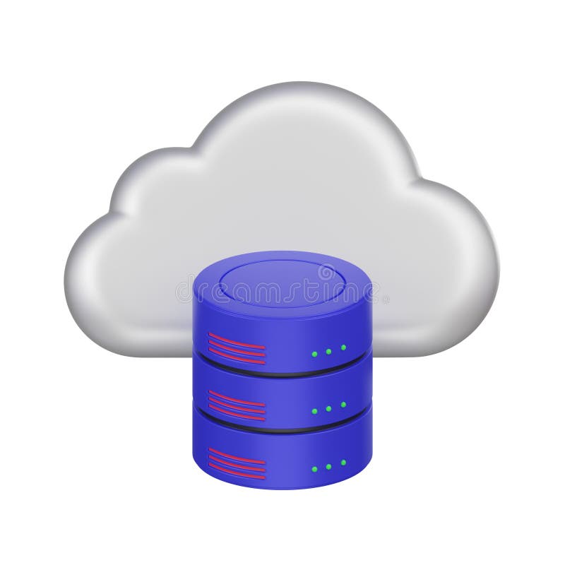 Cloud Database 3d Icon stock image. Illustration of communication ...