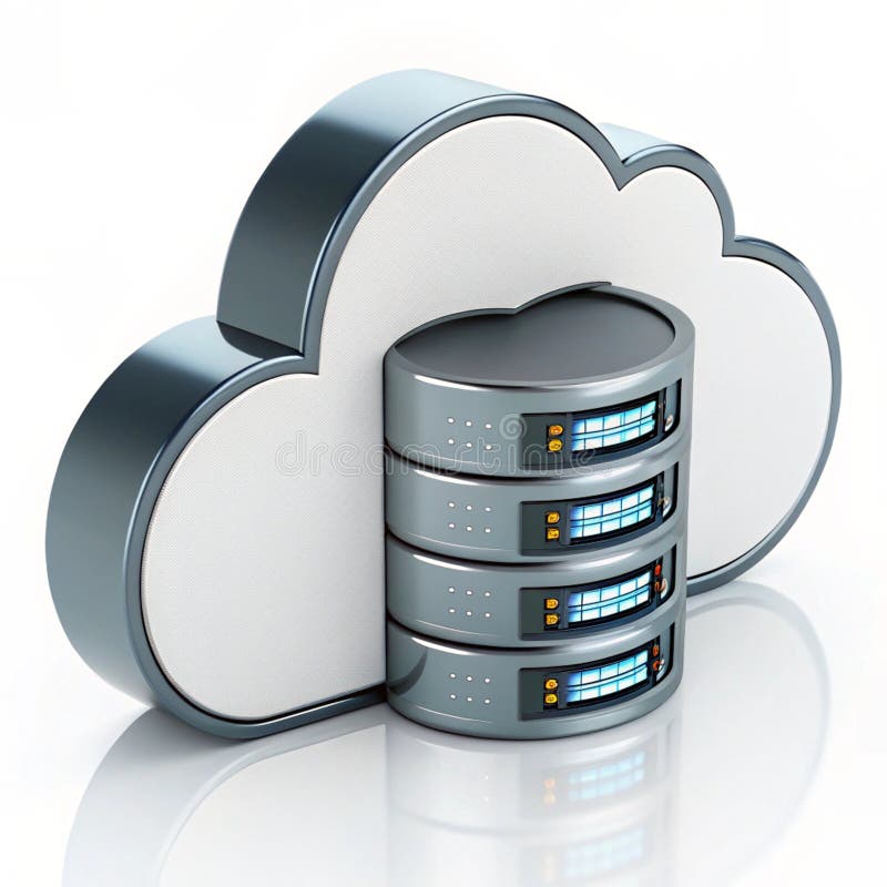 Cloud Database 3D Icon Illustration Isolated on White Background Stock ...