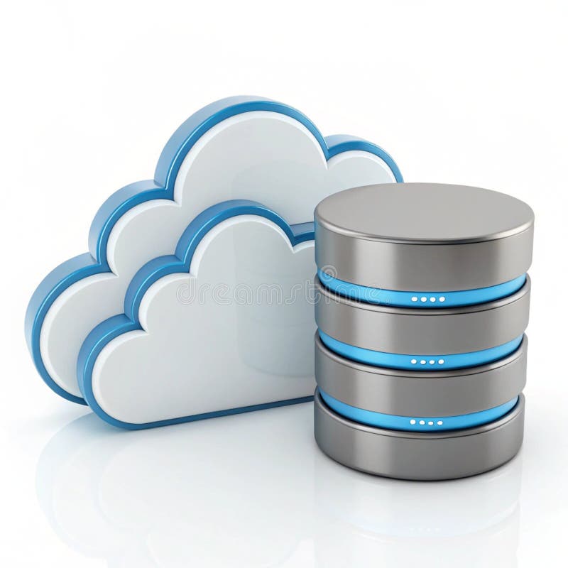 Cloud Database 3D Icon Illustration Isolated on White Background Stock ...