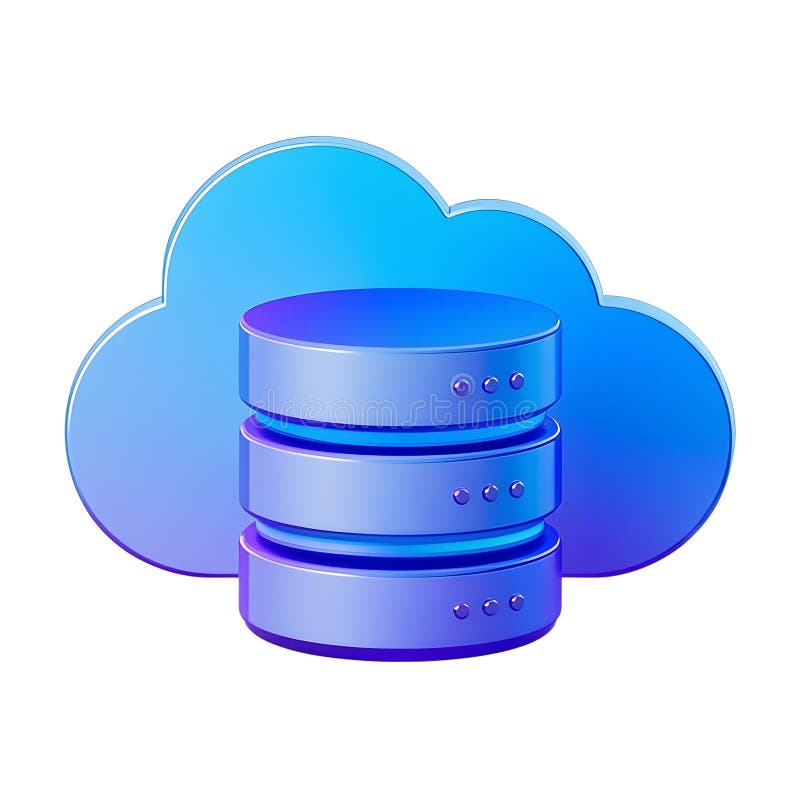 Cloud Database Cloud Data Storage Cloud Computing Cloud Service Icon 3d Render Glossy Gradient ...