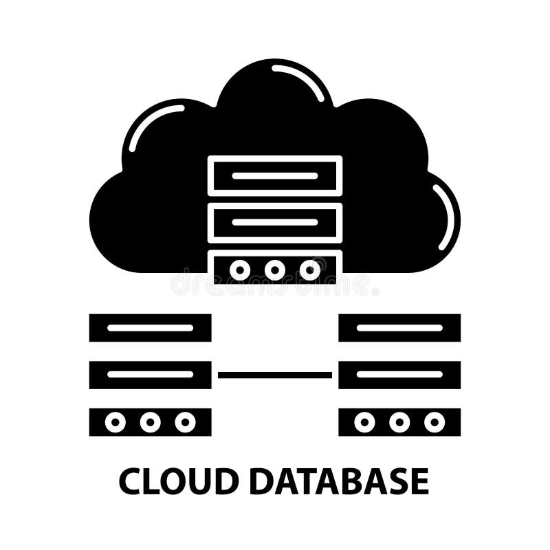 Cloud Database Icon, Black Vector Sign with Editable Strokes, Concept ...