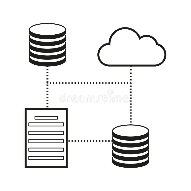Cloud Database Icon. Data Base Scheme Icon. Vector Illustration. Stock ...