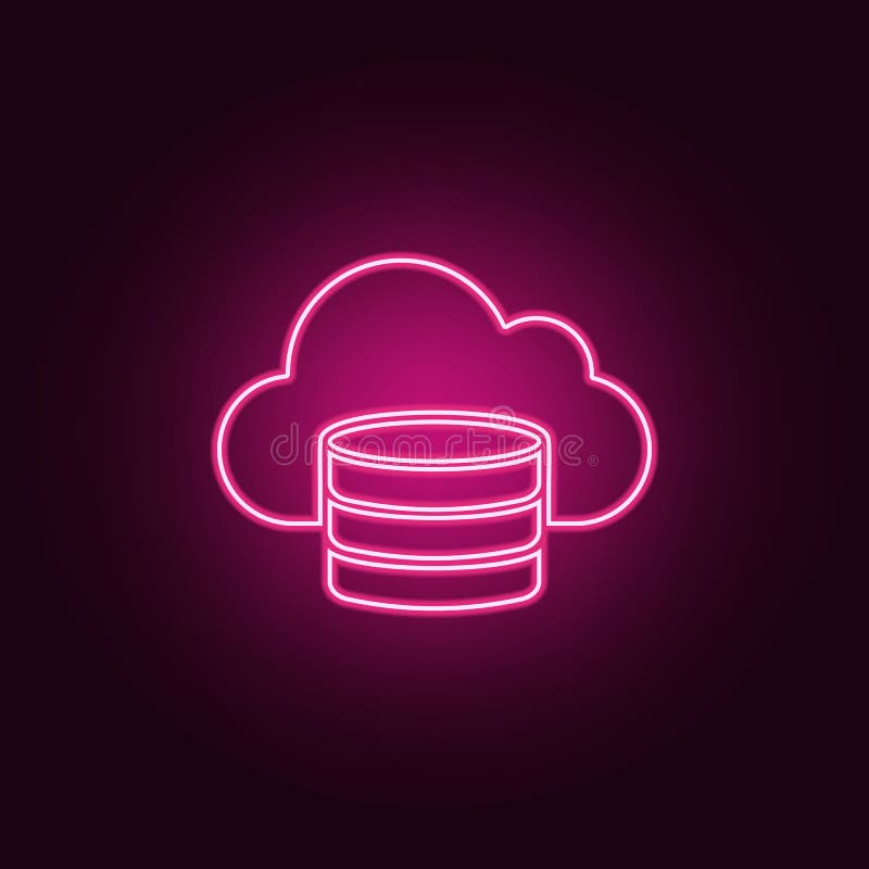 Cloud Database Icon In Flat Long Shadow Style Stock Illustration