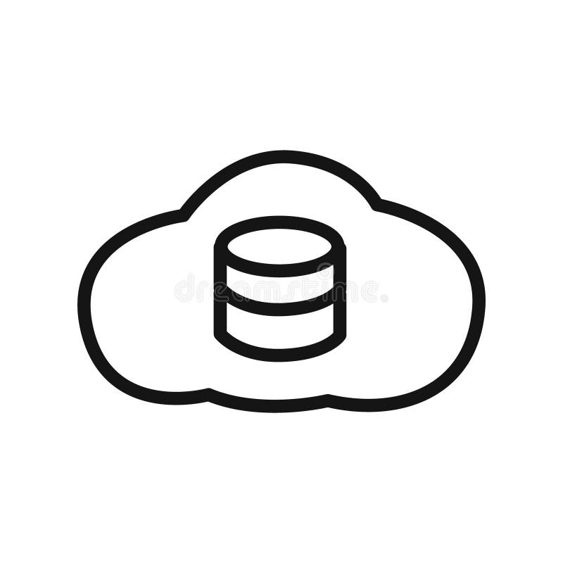 Cloud Database Icon Linear Vector Graphics Sign Stock Vector ...