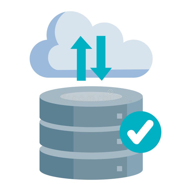 Cloud Database Icon Illustration Stock Vector - Illustration of secure ...