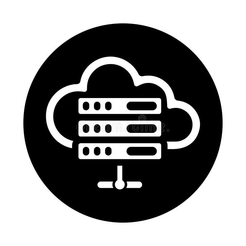 Cloud, Database Icon. Black Vector Graphics Stock Illustration ...