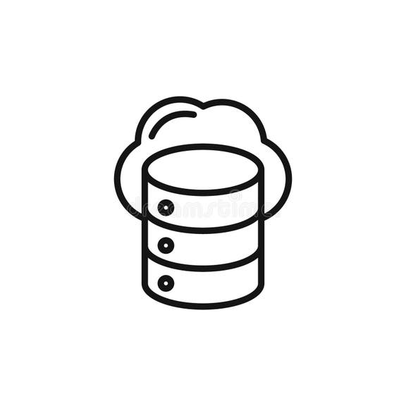 Cloud Database Logo Sign Vector Outline Stock Vector - Illustration of ...