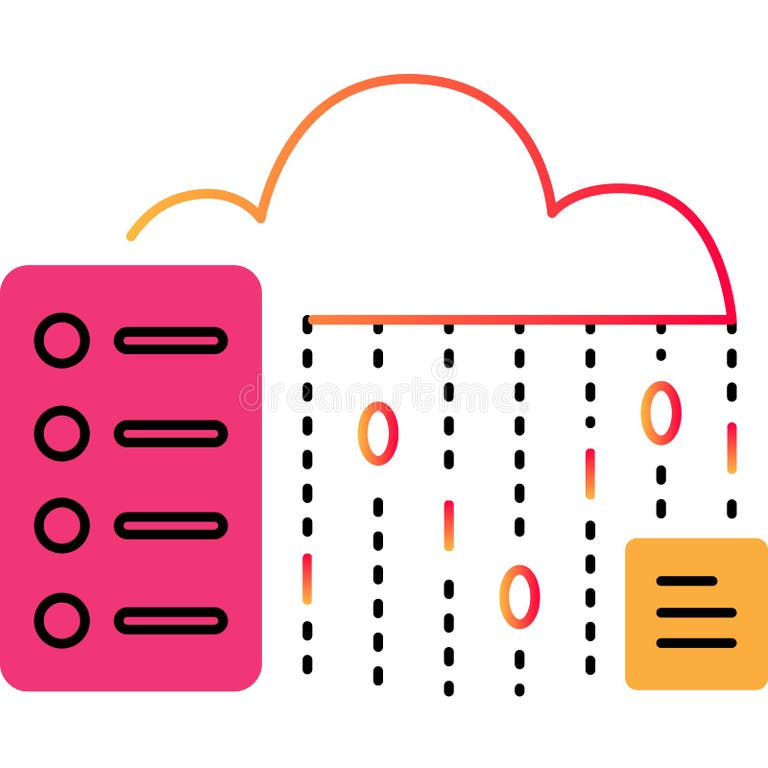 Cloud Database Outline Icon Vector Data Network Stock Vector - Illustration of access, vector ...