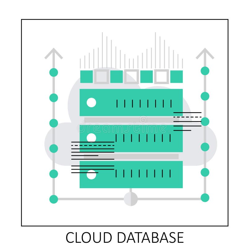 Database Server Cloud Computing Connection Data Security Stock Vector