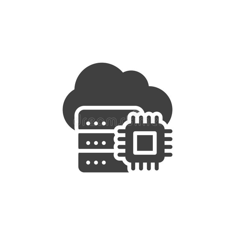 Cloud Database Solid Vector Icon Stock Illustration - Illustration of ...