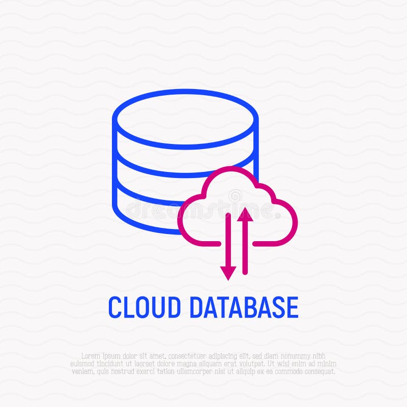 CLoud Database Thin Line Icon. Modern Vector Illustration of Inf Stock ...