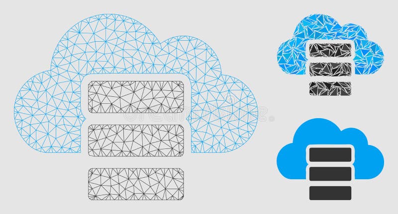Cloud Database Vector Mesh 2d Model And Triangle Mosaic Icon Stock Vector Illustration Of