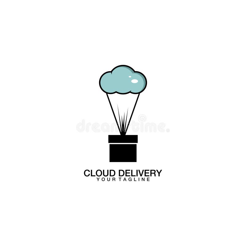 Cloud Delivery Flying Cloud Deliver Parcel Package Flat Vector ...
